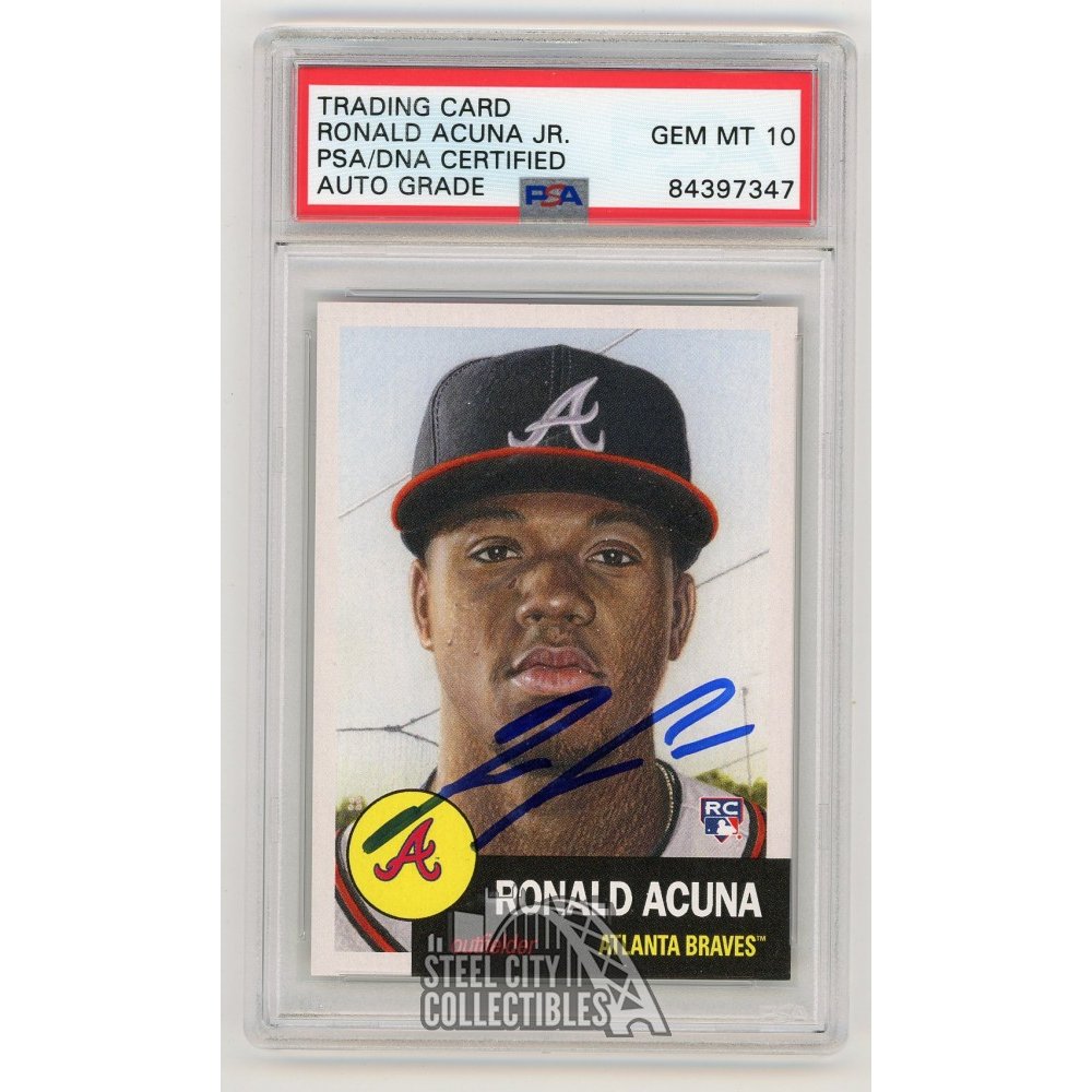 Ronald Acuna Jr 2018 Topps Living Autographed Rookie Card #19 - PSA/DNA ...