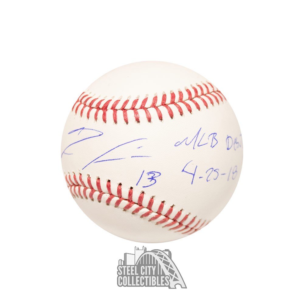 Ronald Acuna Jr MLB Debut 4-25-18 Autographed Official MLB Baseball - JSA COA | Steel City ...