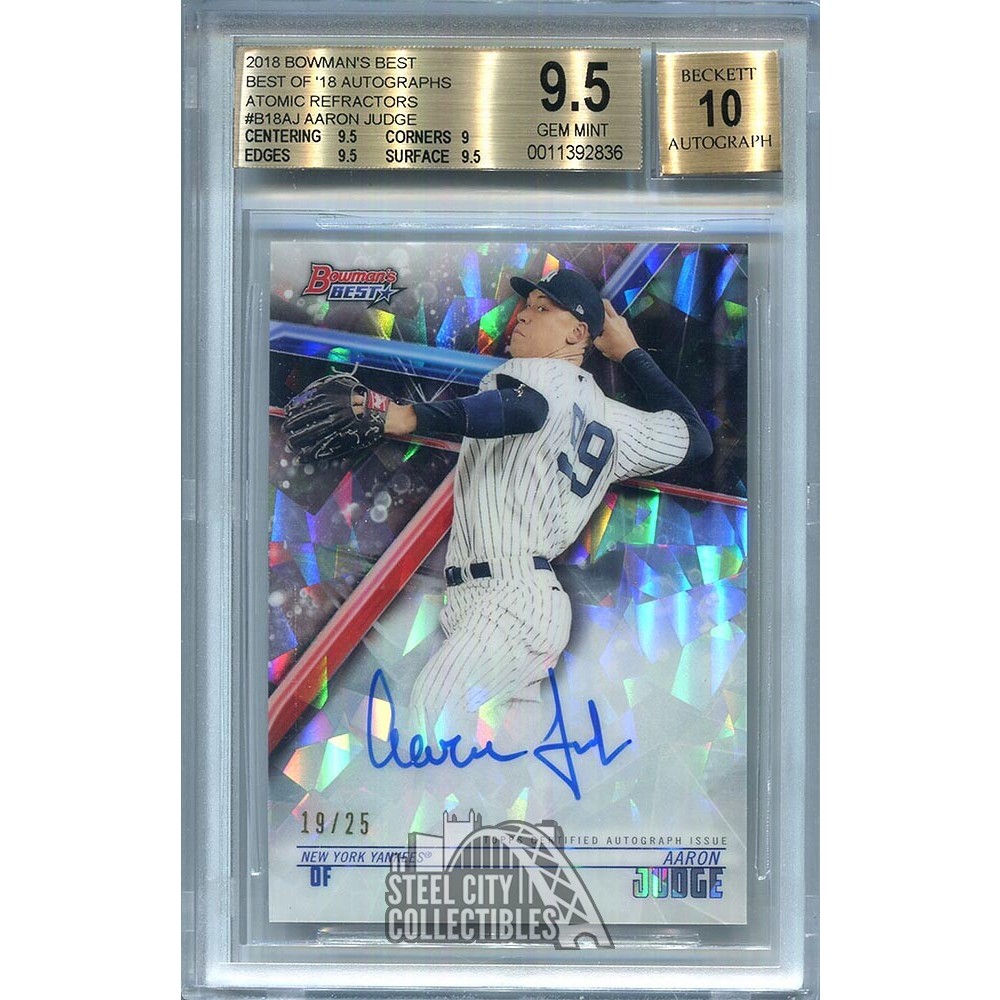 Aaron Judge 2018 Bowman's Best Autograph Atomic Refractor 19/25 BGS 9.5 ...