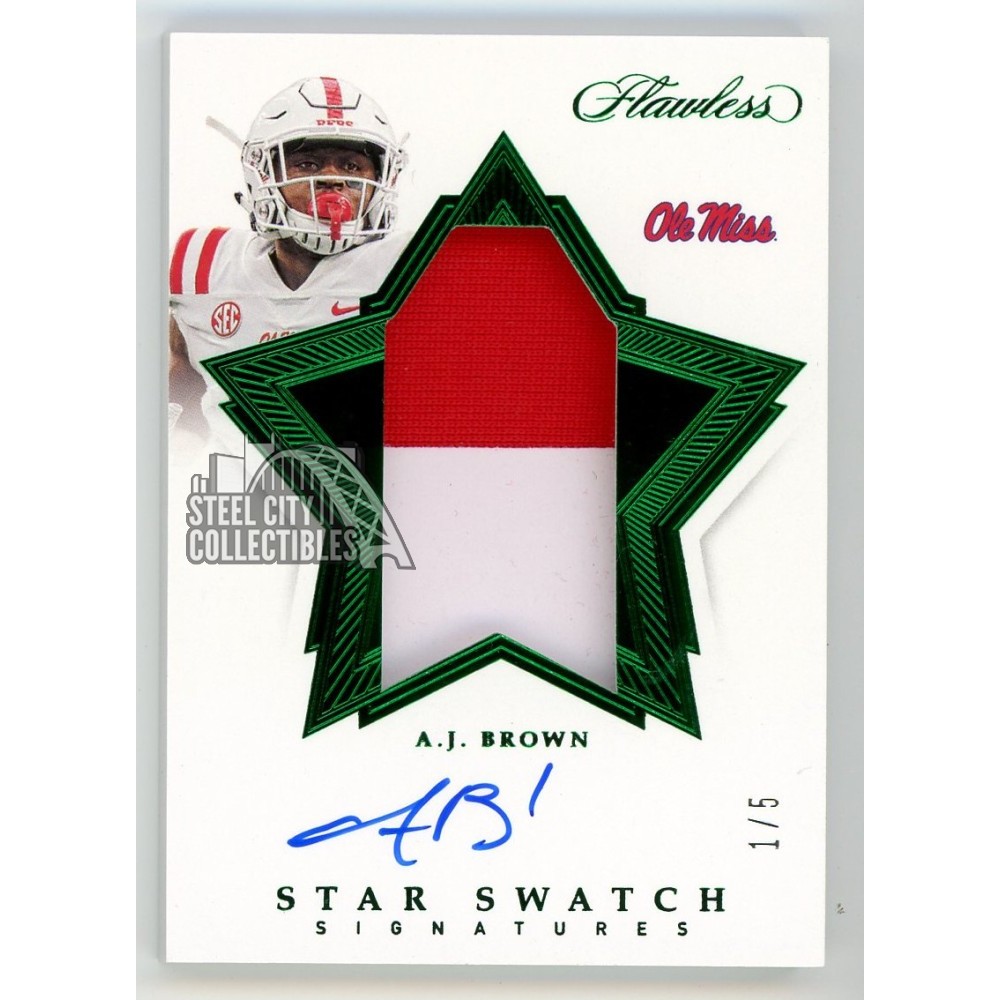 AJ Brown 2020 Panini Flawless Collegiate Emerald Autograph Patch Card 1 ...