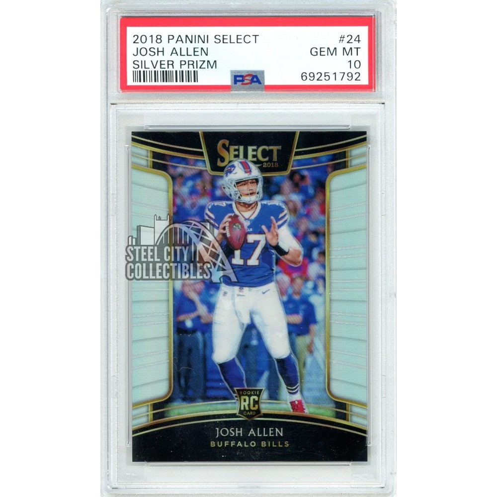 Josh Allen 2018 Panini Select Silver Concourse Rookie Card #24 PSA 10 ...