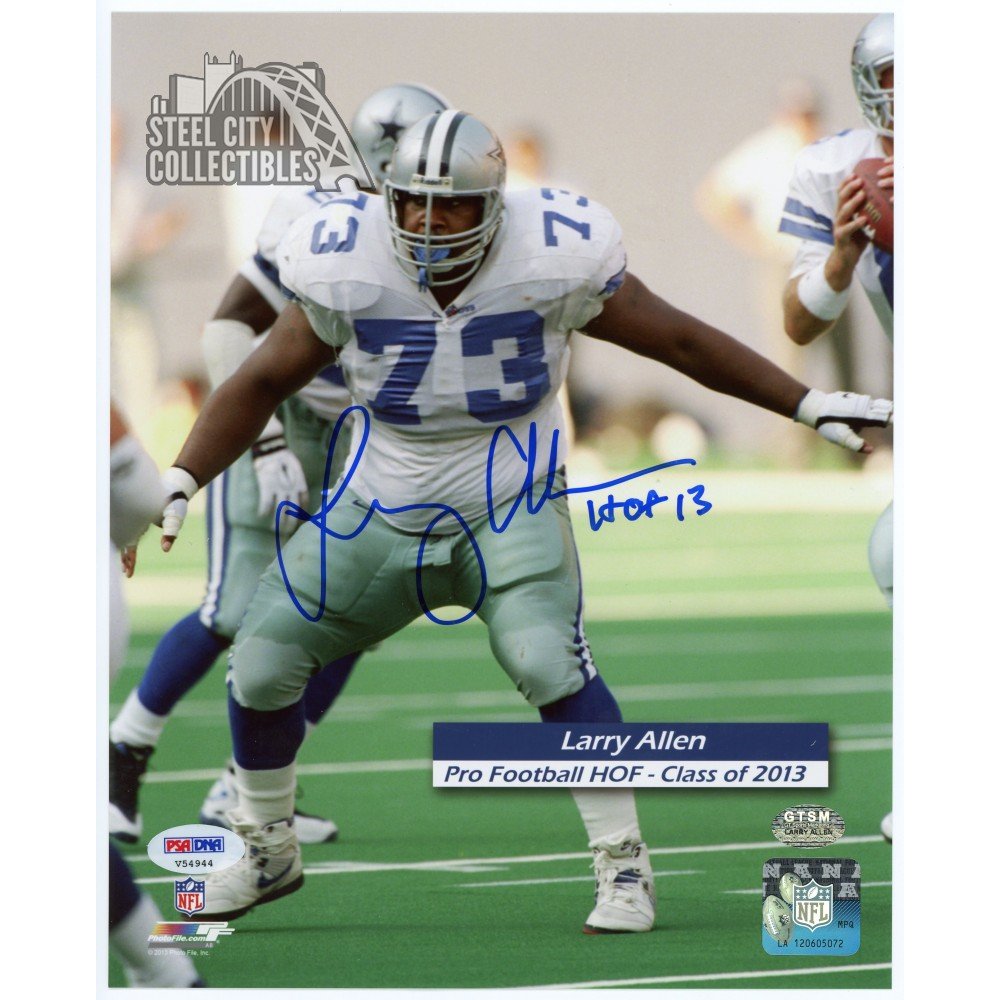 Larry Allen HOF 13 Autographed Dallas Cowboys 8x10 Photo - PSA/DNA COA ...