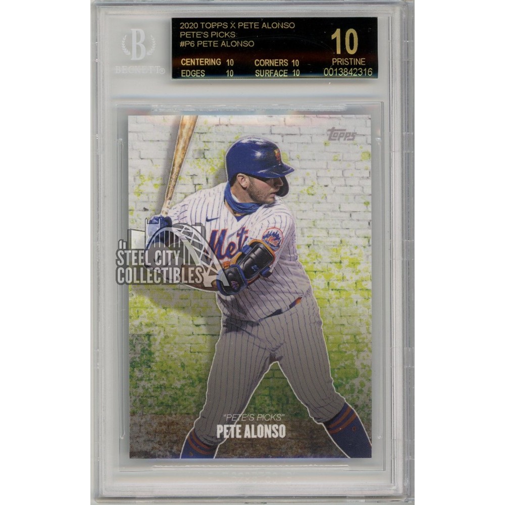 Pete Alonso 2020 Topps x Pete Alonso Card #P6 BGS 10 Pristine Black ...