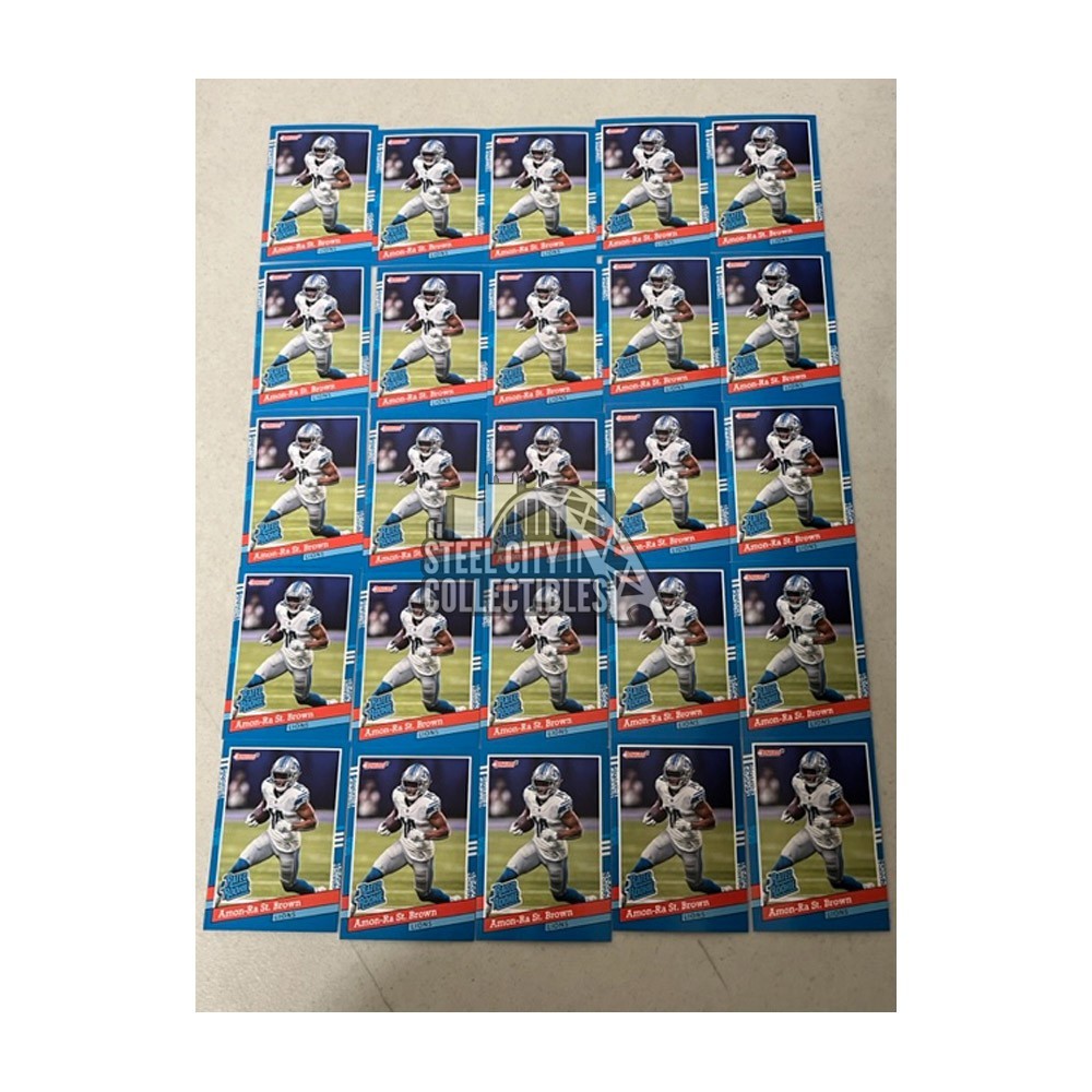Amon-Ra St. Brown 2021 Panini Donruss Rated Rookie Retro BW29 /2231 25 ...