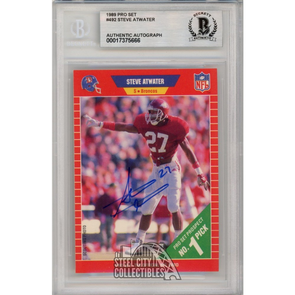 Steve Atwater 1989 Pro Set Autograph Card #492 BAS | Steel City ...