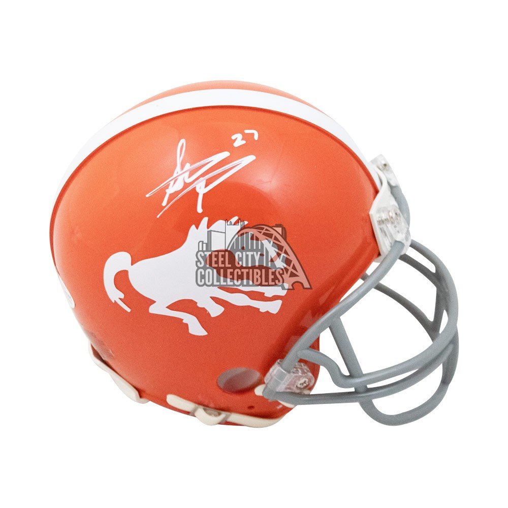 Steve Atwater Autographed Denver Broncos Orange Throwback Mini Football ...