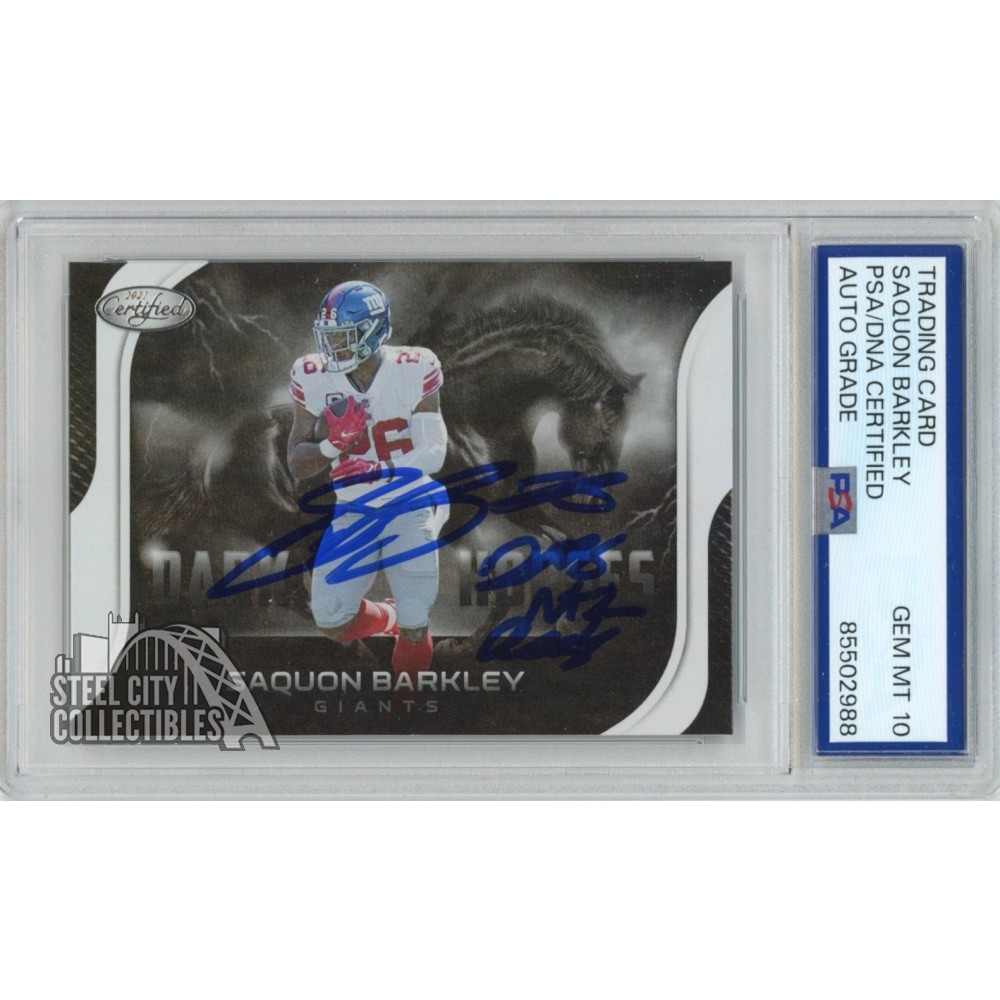 Saquon Barkley 2021 Certified Horse 2018 NFL ROY Autograph Card #DH-9 ...