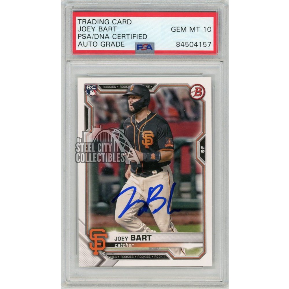Joey Bart 2021 Bowman Baseball Autograph Rookie Card #51- PSA/DNA 10 ...
