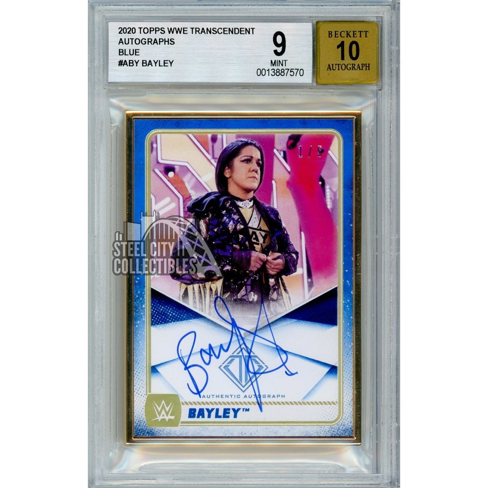 Bayley 2020 Topps Transcendent WWE Blue Autograph Card 1/5 BGS 9 ...
