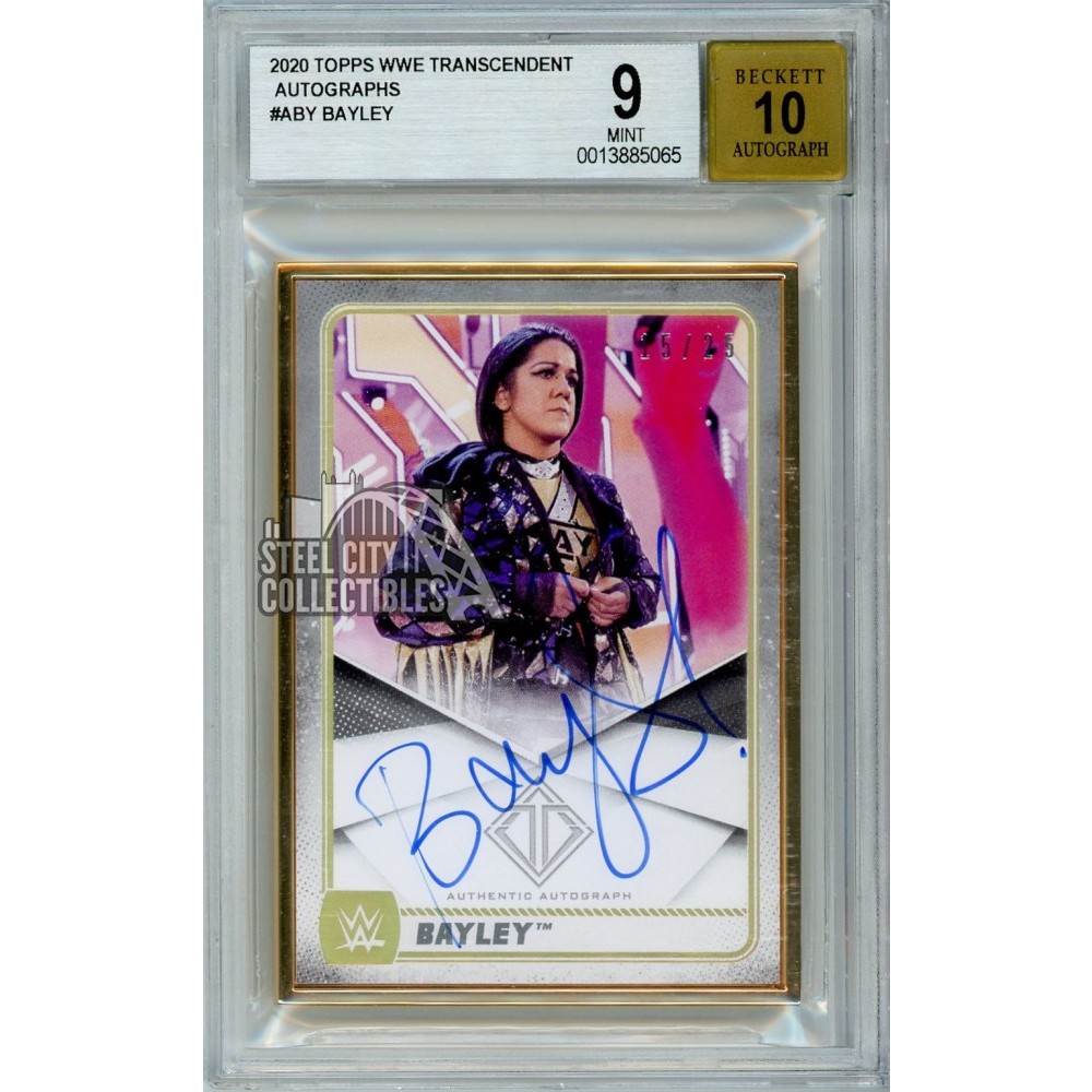 Bayley 2020 Topps Transcendent WWE Autograph Card 15/25 BGS 9 | Steel ...