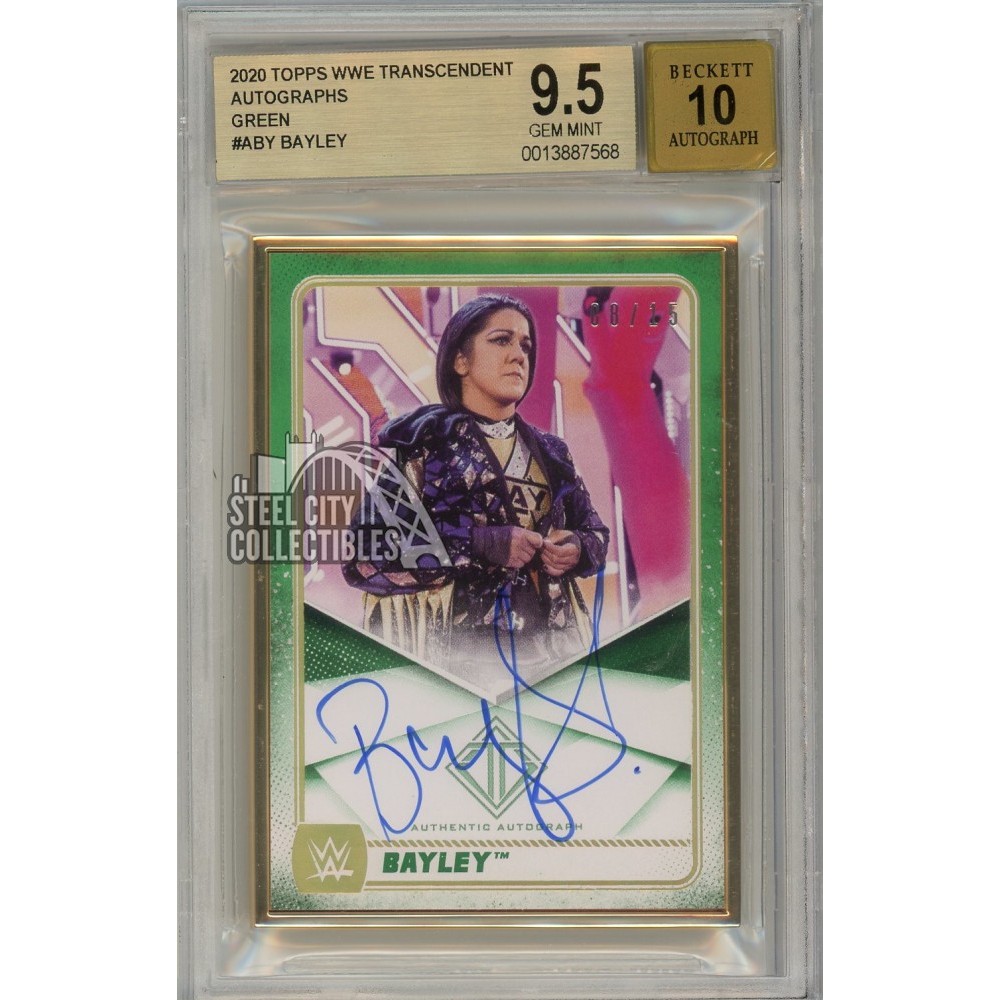 Bayley 2020 Topps Transcendent WWE Green Autograph Card 08/15 BGS 9.5 ...