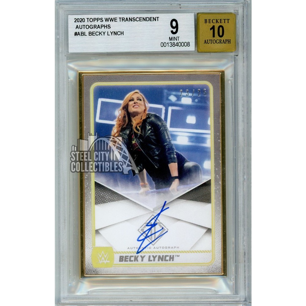 Becky Lynch 2020 Topps Transcendent WWE Autograph Card 23/25 BGS 9 ...