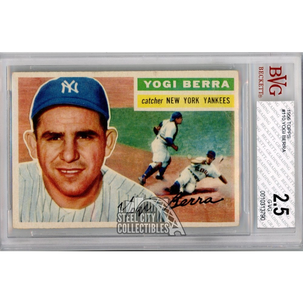 Yogi Berra 1956 Topps Card #110 BVG 2.5 Good-Very Good | Steel City ...