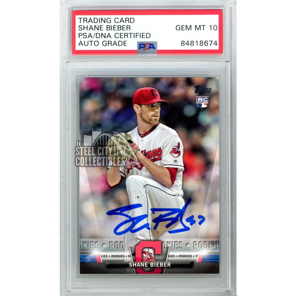 Shane Bieber 2018 Topps Autograph Rookie Card #S-34 PSA/DNA 10 | Steel ...