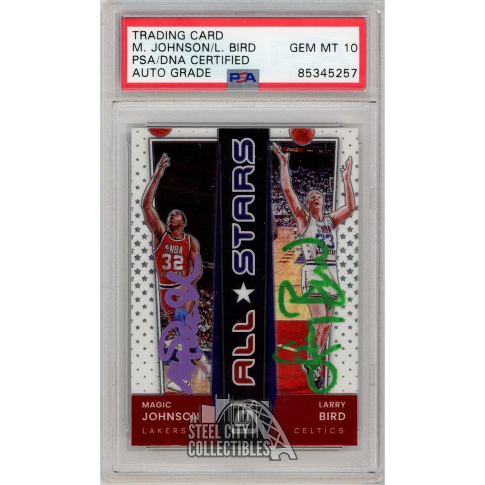 Magic Johnson/Larry Bird 2021-22 Optic All Stars Autograph Card #13 PSA ...