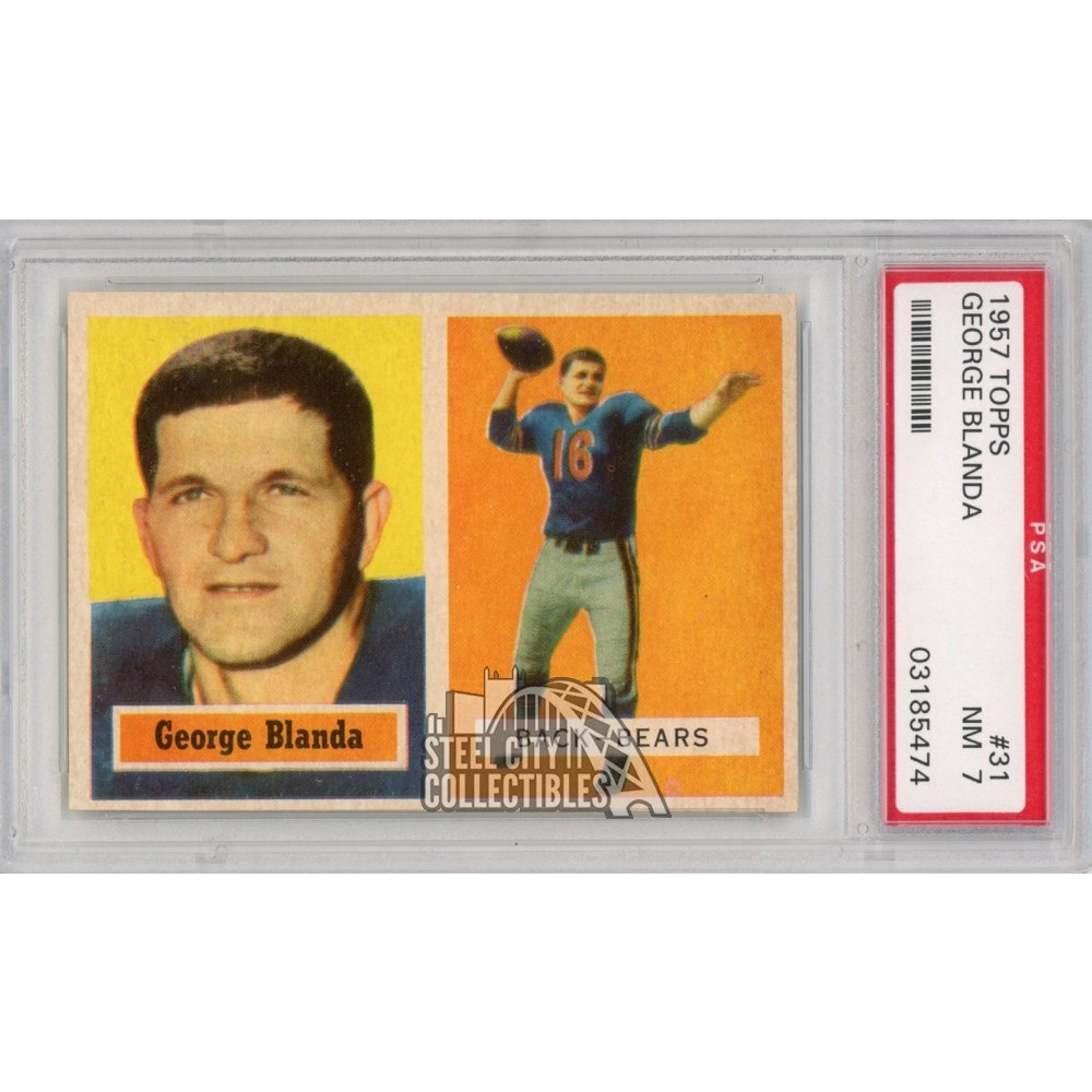 George Blanda 1957 Topps Card #31 PSA 7 NM | Steel City Collectibles