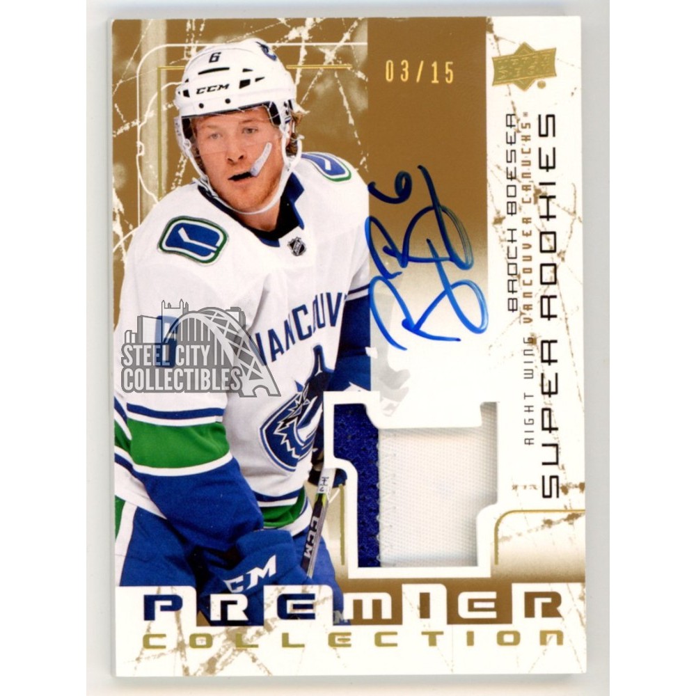 Brock Boeser 2017-18 Upper Deck Premier Autograph Rookie Patch Card 03/ ...