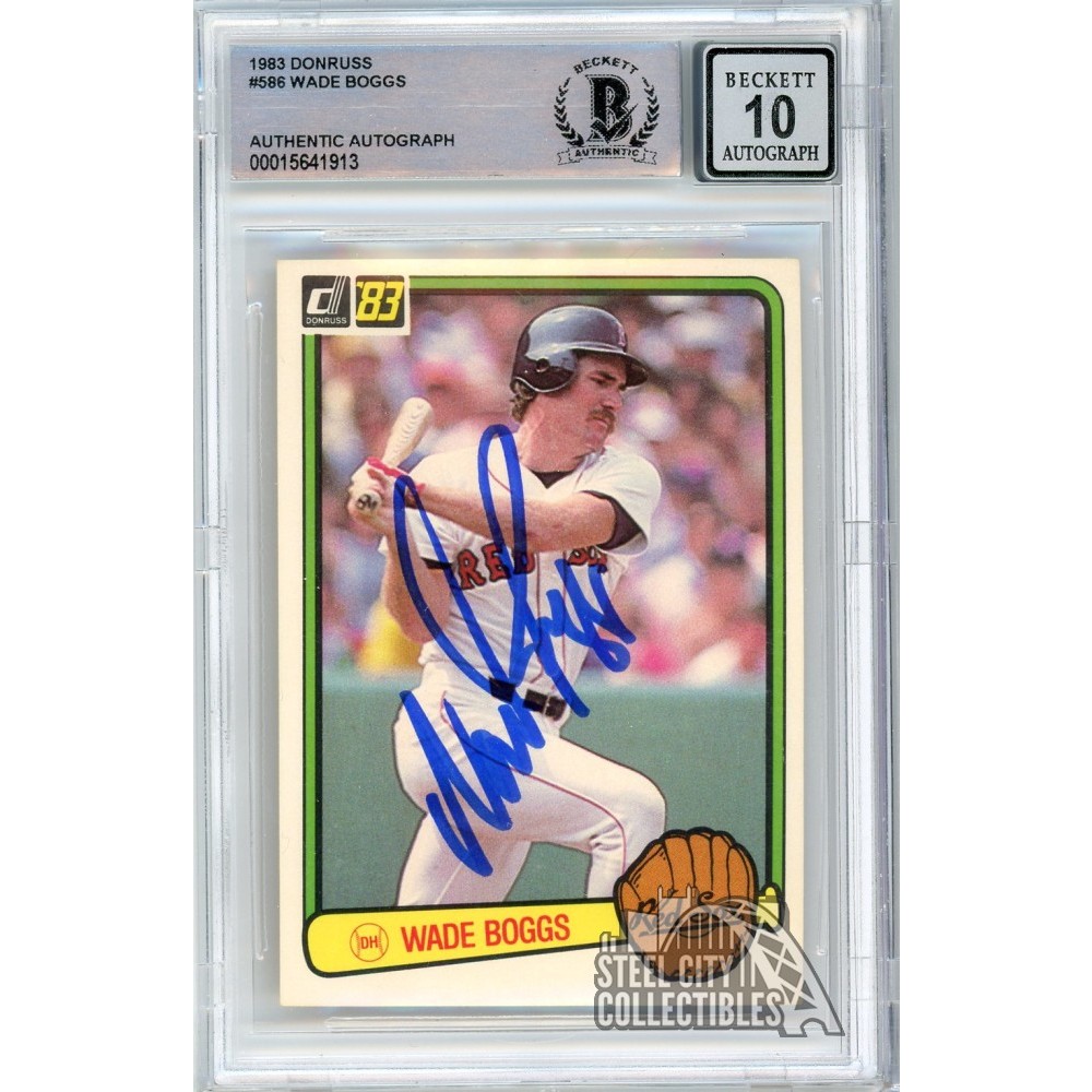 Wade Boggs 1983 Donruss Autograph Rookie Card RC #586 BAS 10 | Steel ...