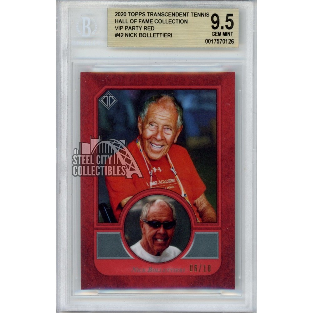 Nick Bollettieri 2020 Topps Transcendent VIP Red Card #42 6/10 BGS 9.5 ...