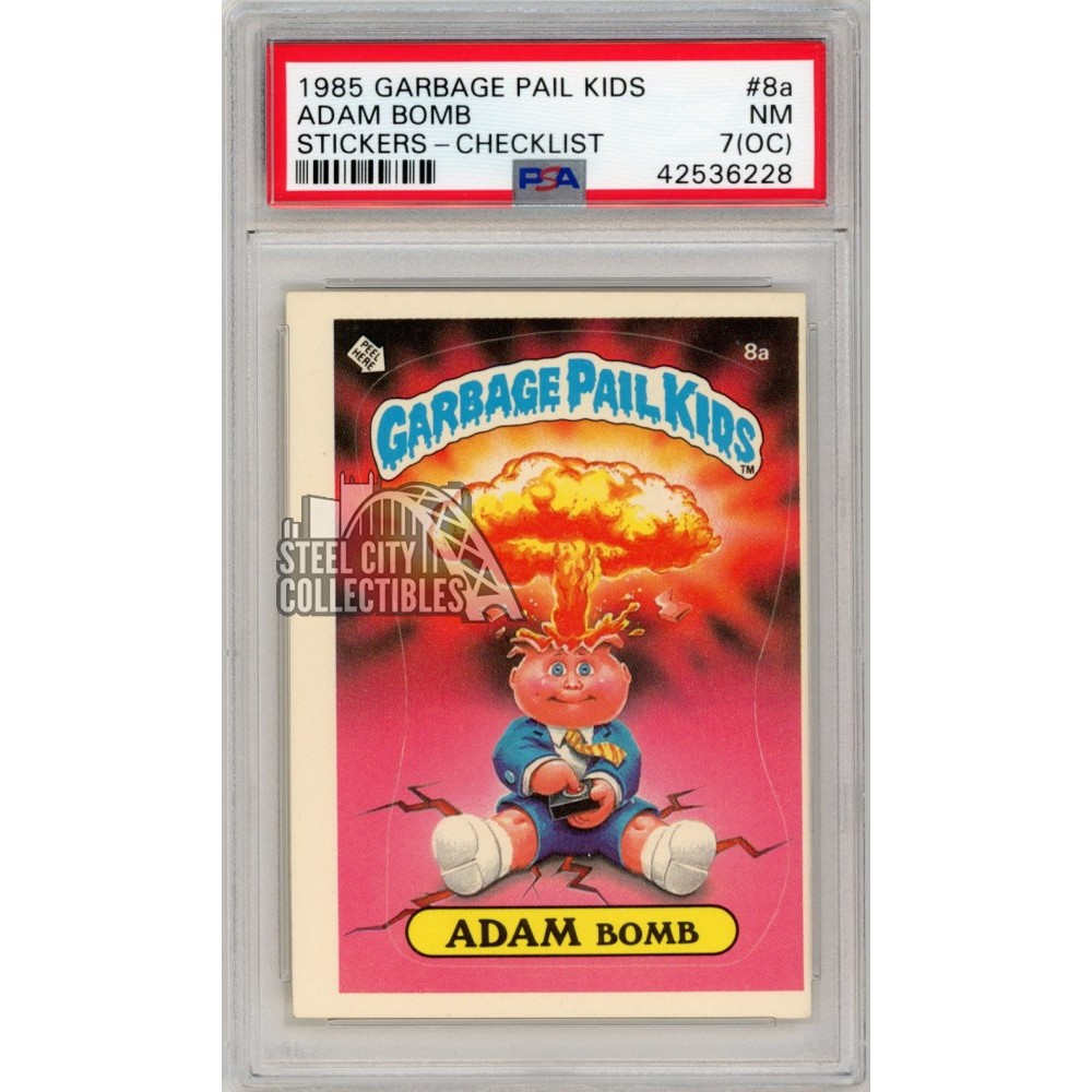 Adam Bomb 1985 Garbage Pail Kids Sticker Card #8A PSA 7(OC) | Steel ...