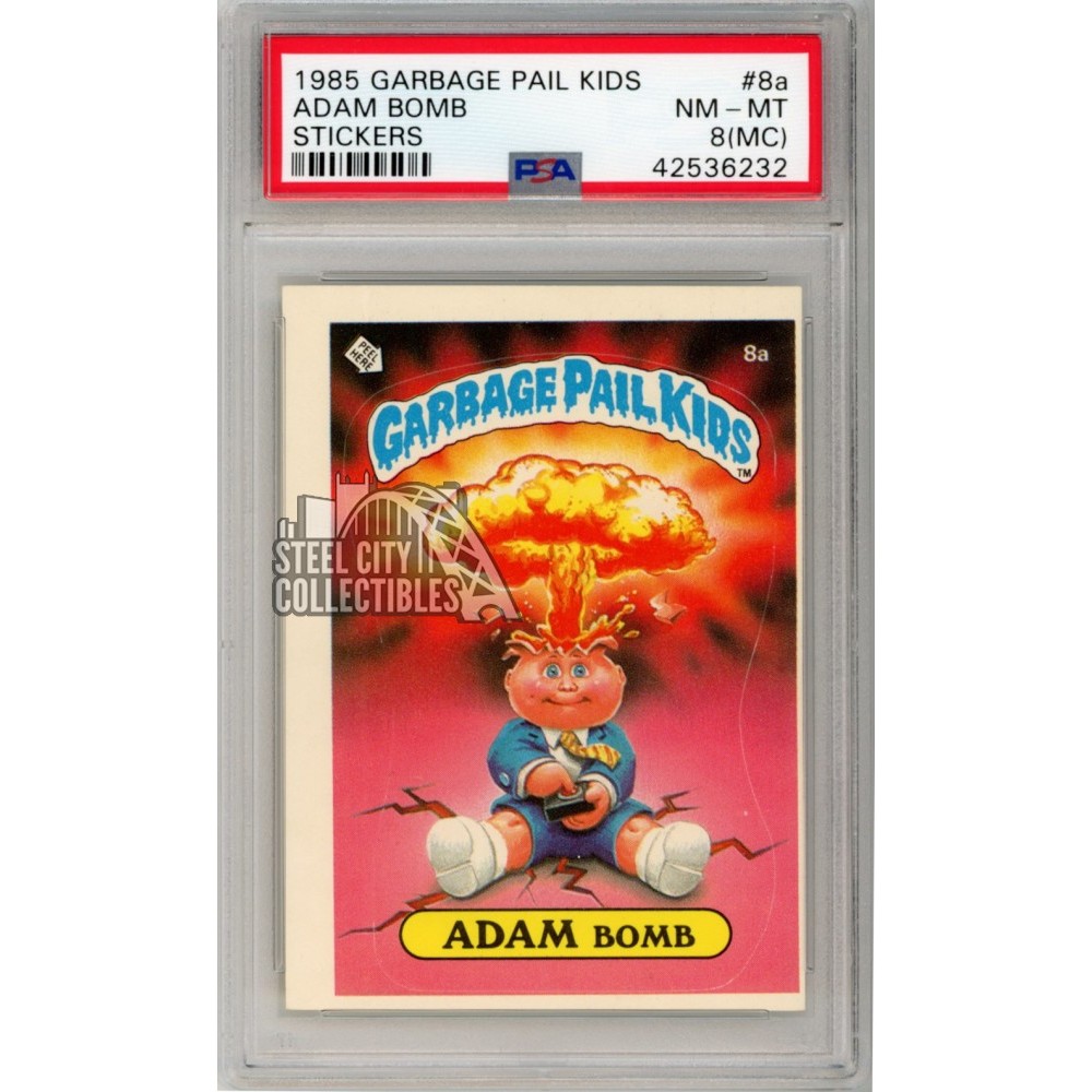 Adam Bomb 1985 Garbage Pail Kids Sticker Card #8A PSA 8 (MC) | Steel ...