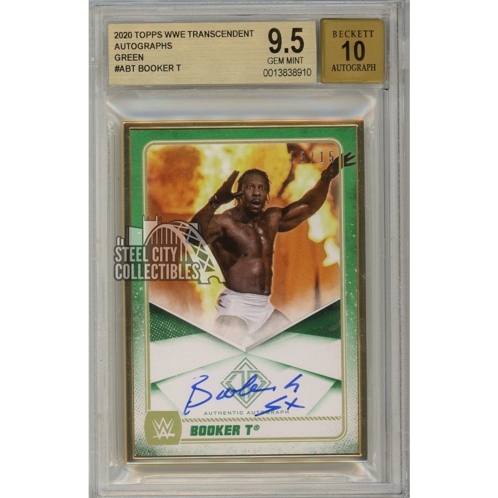 Booker T 2020 Topps Transcendent WWE Green Autograph Card 13/15 BGS 9.5 ...