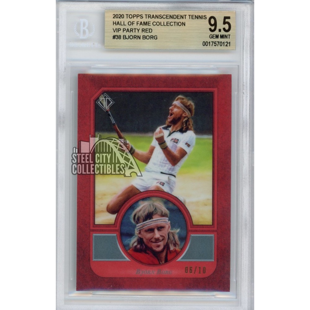 Bjorn Borg 2020 Topps Transcendent VIP Red Card #38 6/10 BGS 9.5 Gem ...