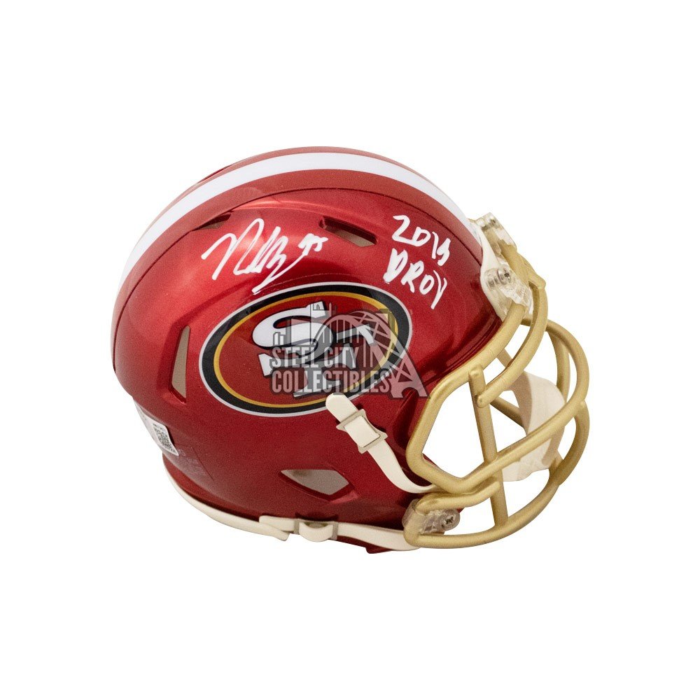 Nick Bosa 2019 DROY Autographed 49ers Flash Mini Football Helmet - BAS ...
