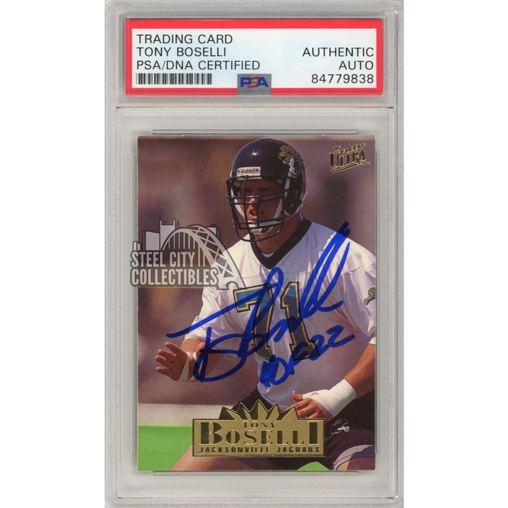Tony Boselli 1995 Fleer Ultra "HOF 22" Autograph Rookie Card #140 PSA ...