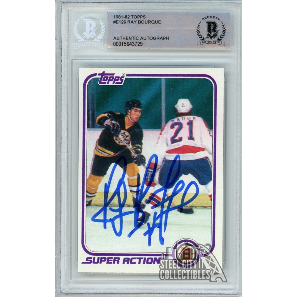 Ray Bourque 1981-82 Topps Super Action East Autograph Card #126 BAS ...