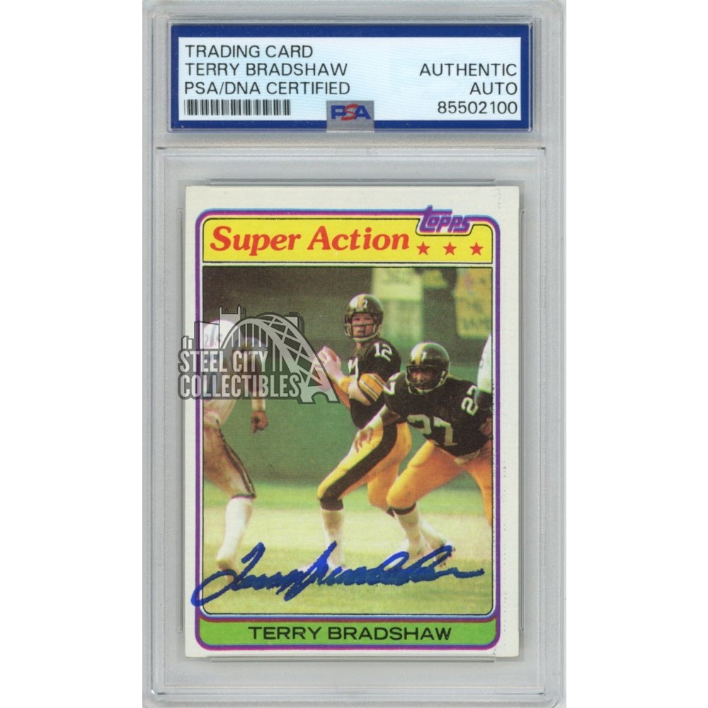 Terry Bradshaw 1981 Topps Super Action Autograph Card #88 PSA/DNA ...