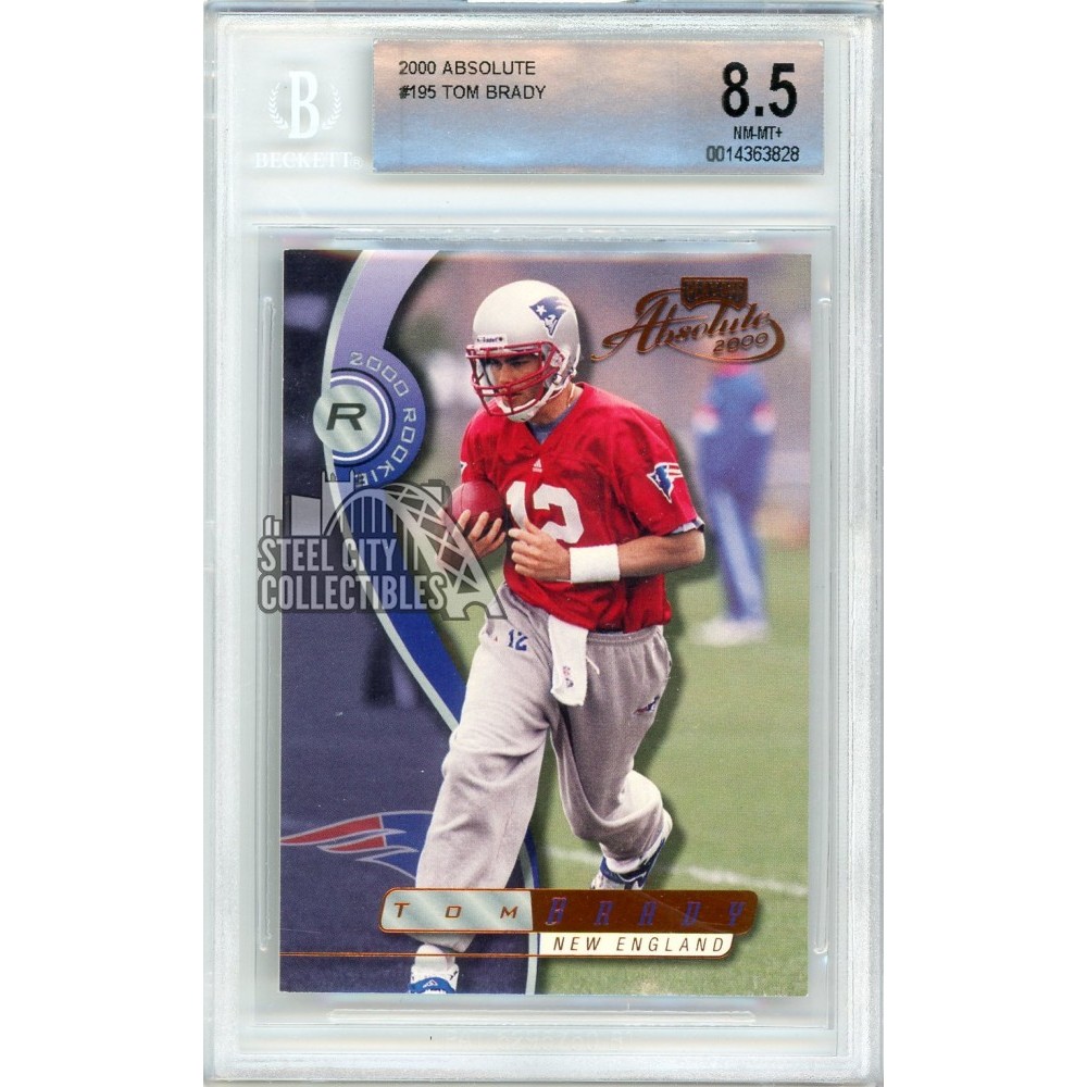 Tom Brady 2000 Playoff Absolute Rookie Card /3000 #195 BGS 8.5 | Steel ...