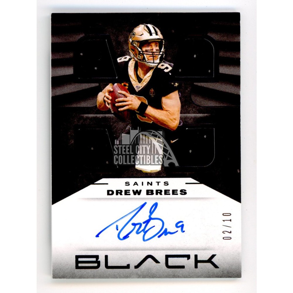 Drew Brees 2020 Panini Black Autograph Jersey Card #11 02/10 | Steel ...