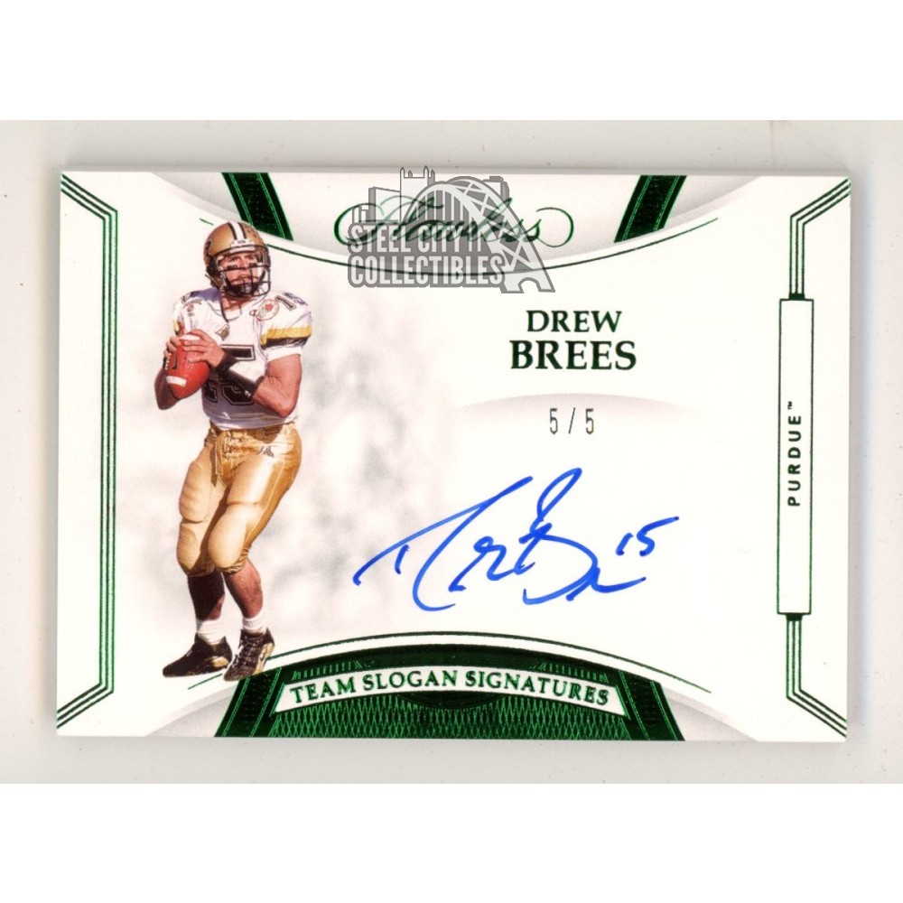 Drew Brees 2020 Panini Flawless Collegiate Emerald Autograph Card #9 5/ ...