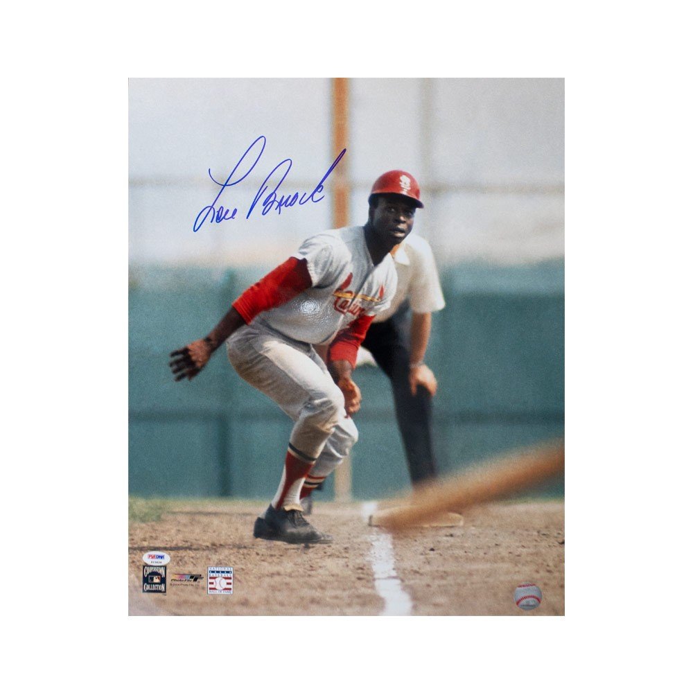 Lou Brock Autographed St Louis Cardinals 16x20 Photo - PSA/DNA COA (B ...