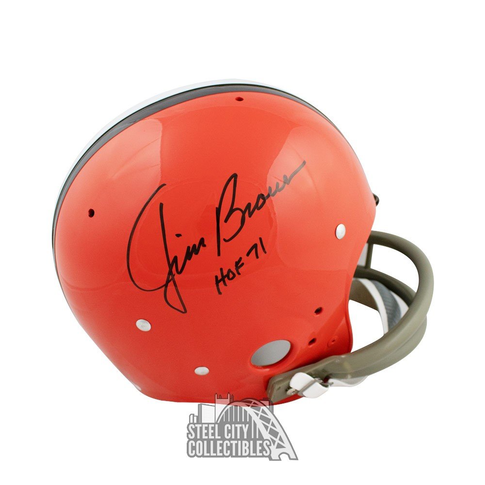 Jim Brown HOF Autographed Cleveland Browns Full-Size Football Helmet ...