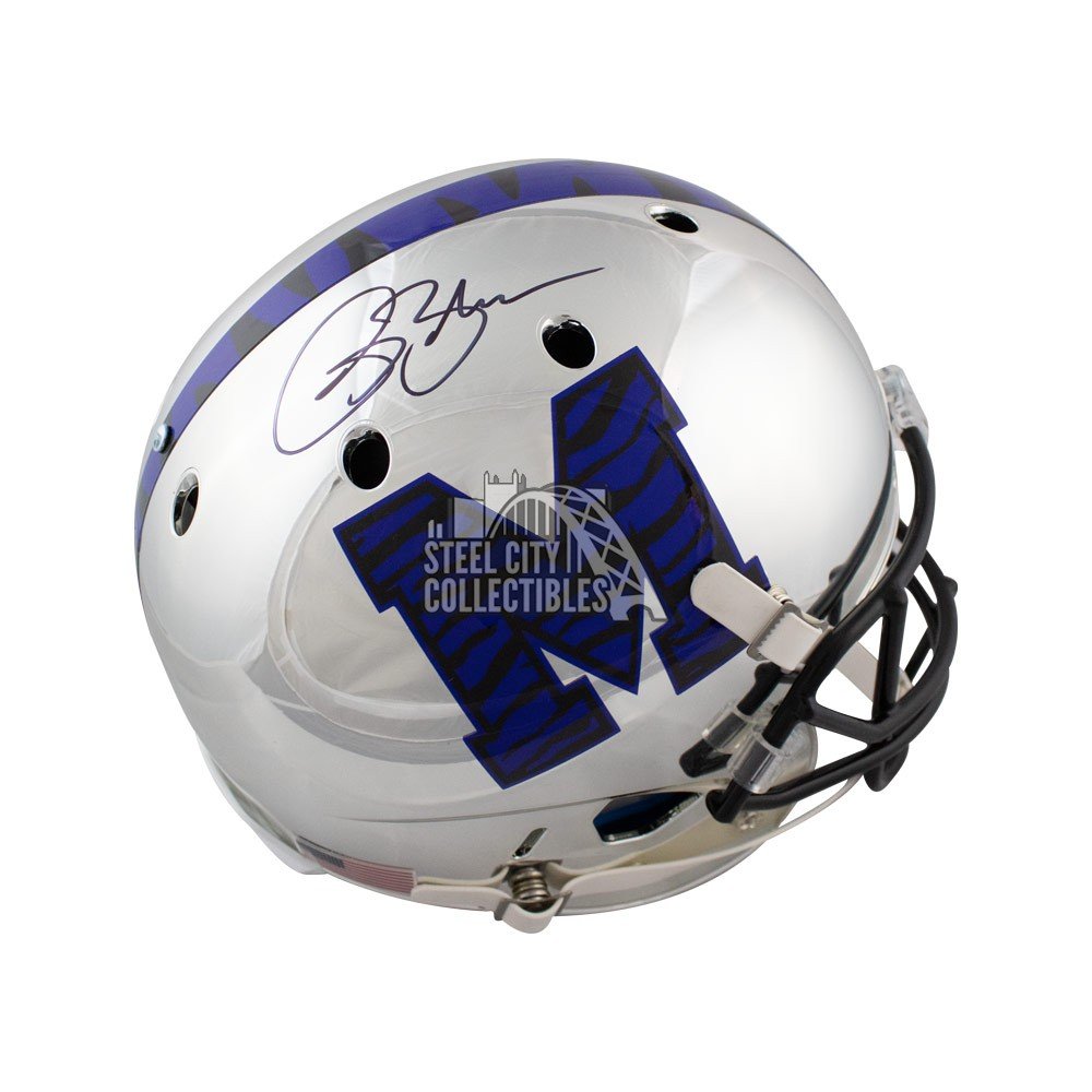 Isaac Bruce Autographed Memphis Tigers Chrome Full-Size Helmet - BAS ...