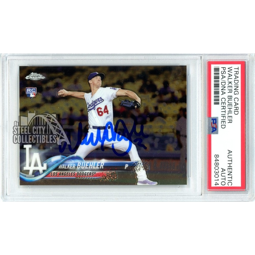 Walker Buehler 2018 Topps Chrome Autograph Rookie Card #71 PSA/DNA ...