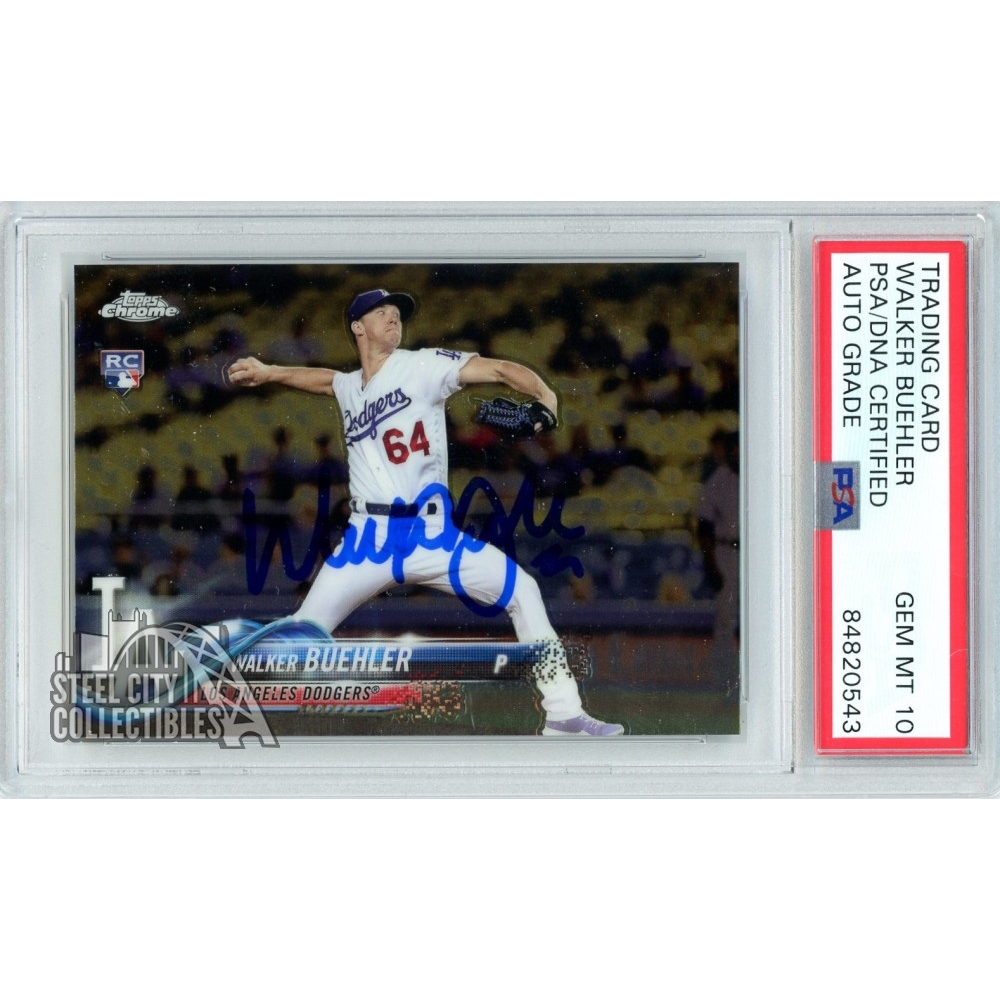 Walker Buehler 2018 Topps Chrome Autograph Rookie Card #71 PSA/DNA 10 ...