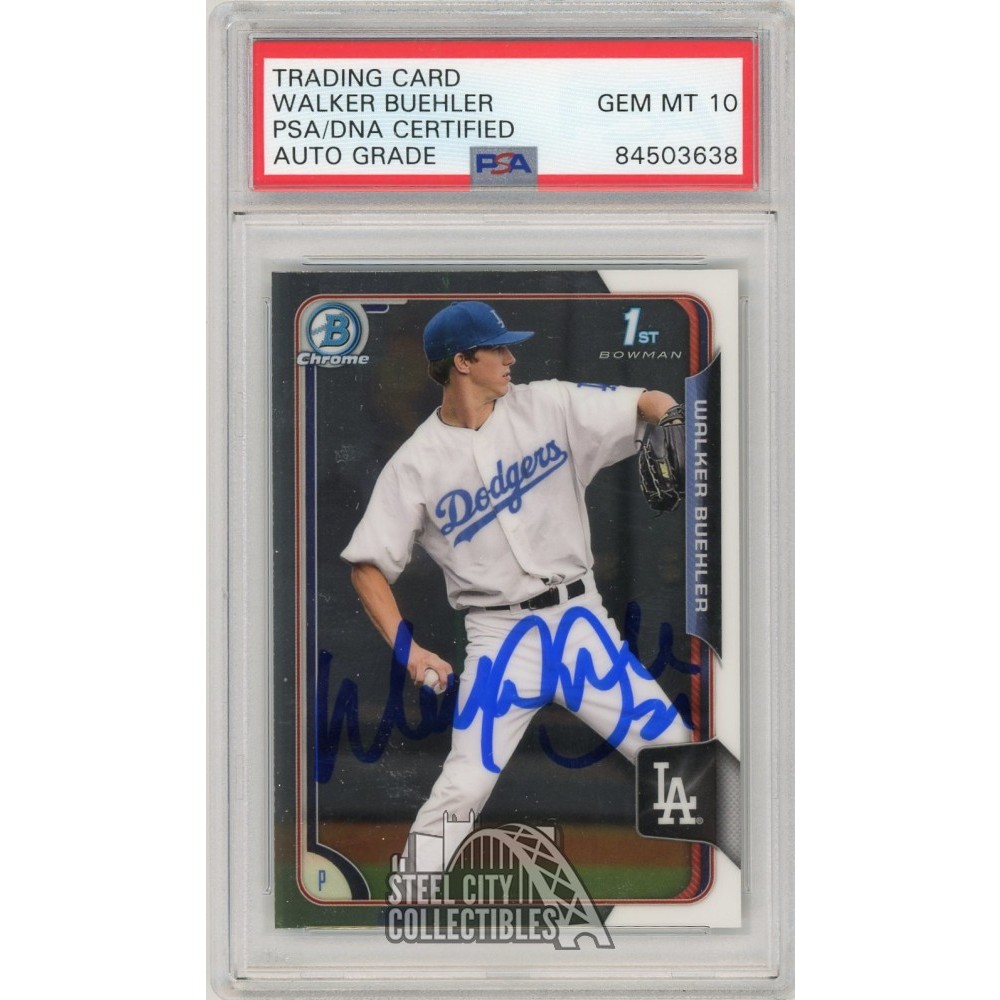 Walker Buehler 2015 Bowman Chrome 1st Autographed Rookie Card #46- PSA ...