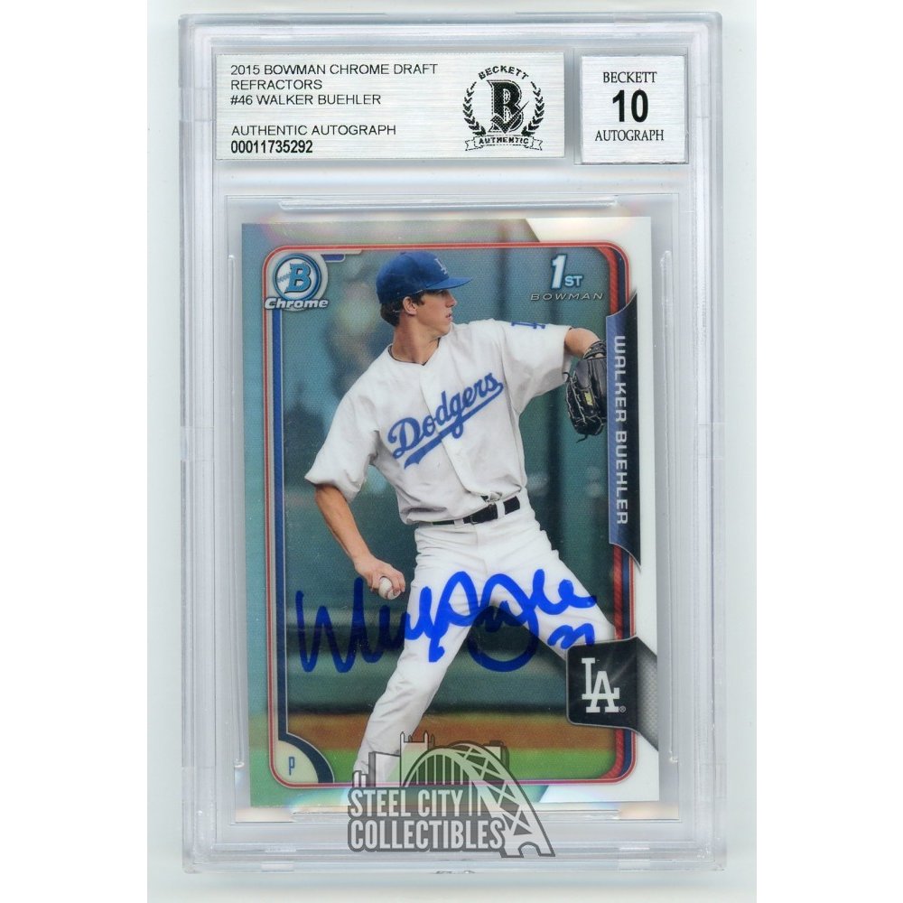 Walker Buehler 2015 Bowman Chrome Draft Refractors Autograph Card #46 ...