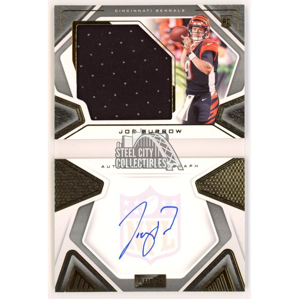 Joe Burrow 2020 Panini Playbook Autograph Jersey Rookie Booklet Card ...