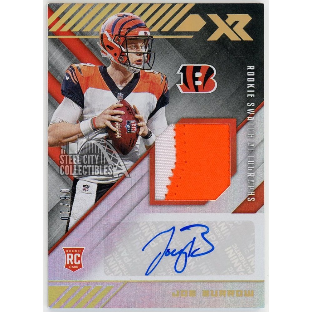 Joe Burrow 2020 Panini XR Rookie Swatch Patch Autograph 08/10 | Steel ...