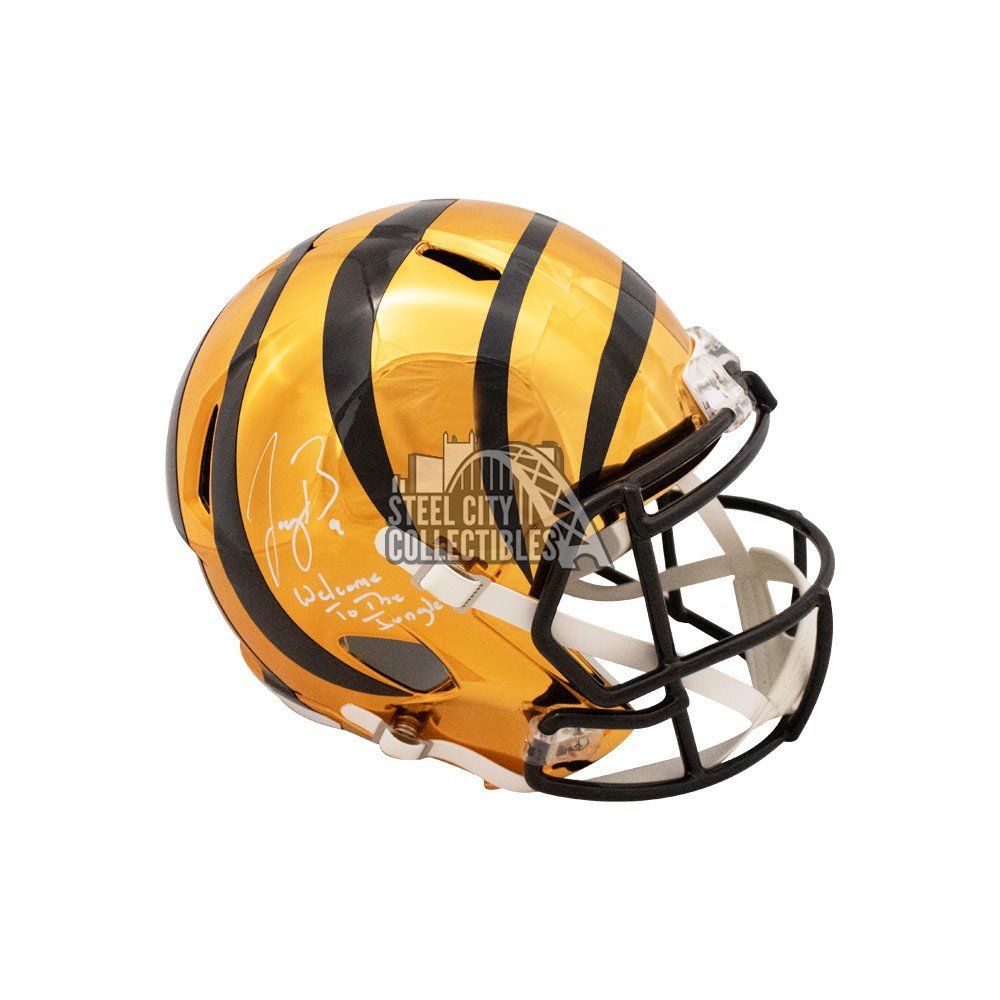 Joe Burrow Welcome to the Jungle Autographed Bengals Chrome Replica F/S ...
