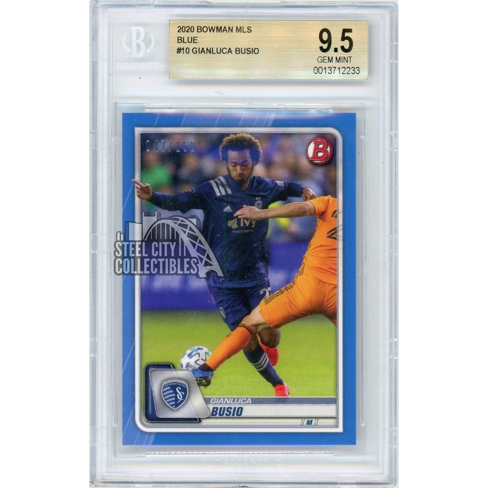 Gianluca Busio 2020 Bowman MLS Soccer Blue Card /150 #10 BGS 9.5 Gem ...
