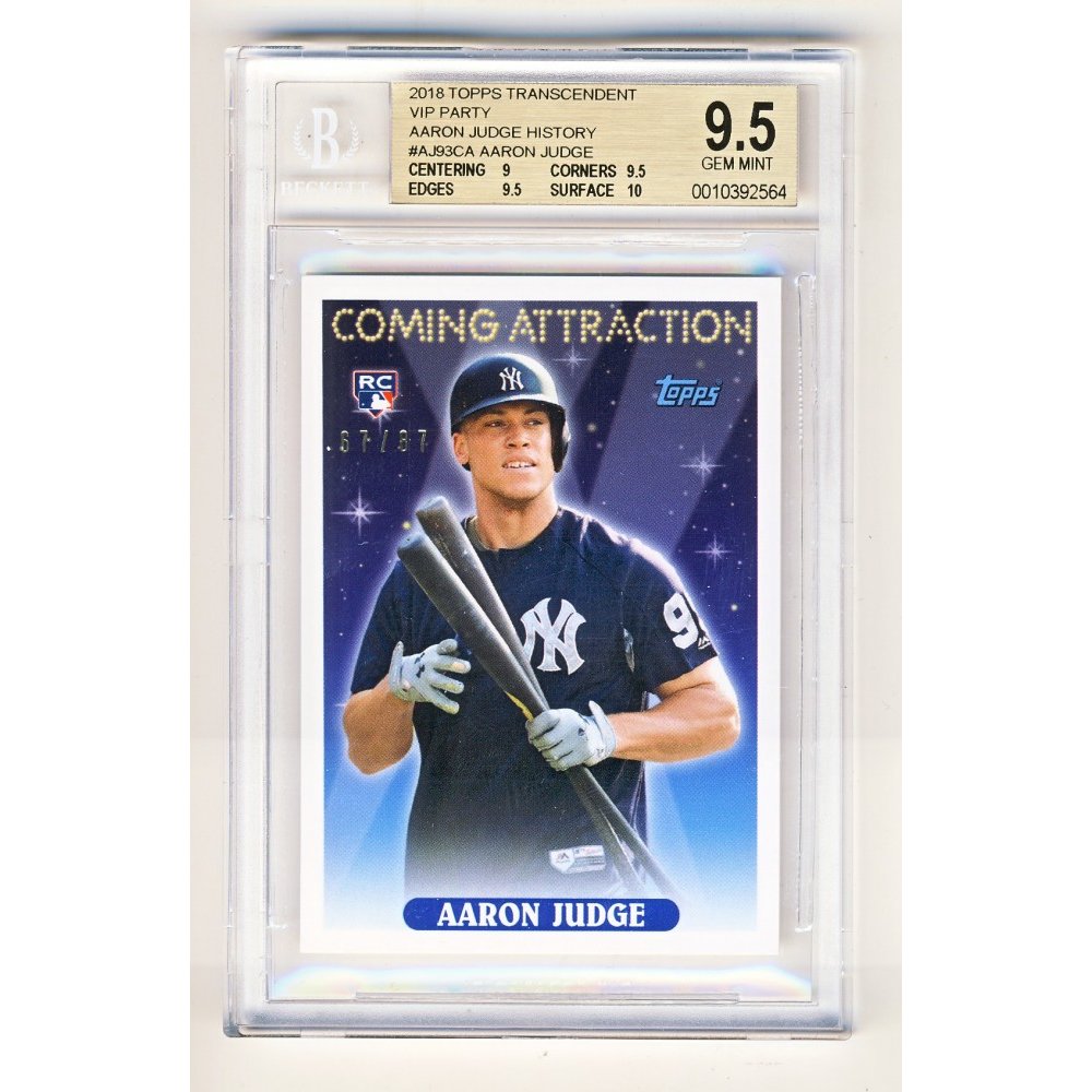 Aaron Judge 2017 Topps Transcendent VIP Party RC 67/87 AJ-93CA - BGS 9. ...