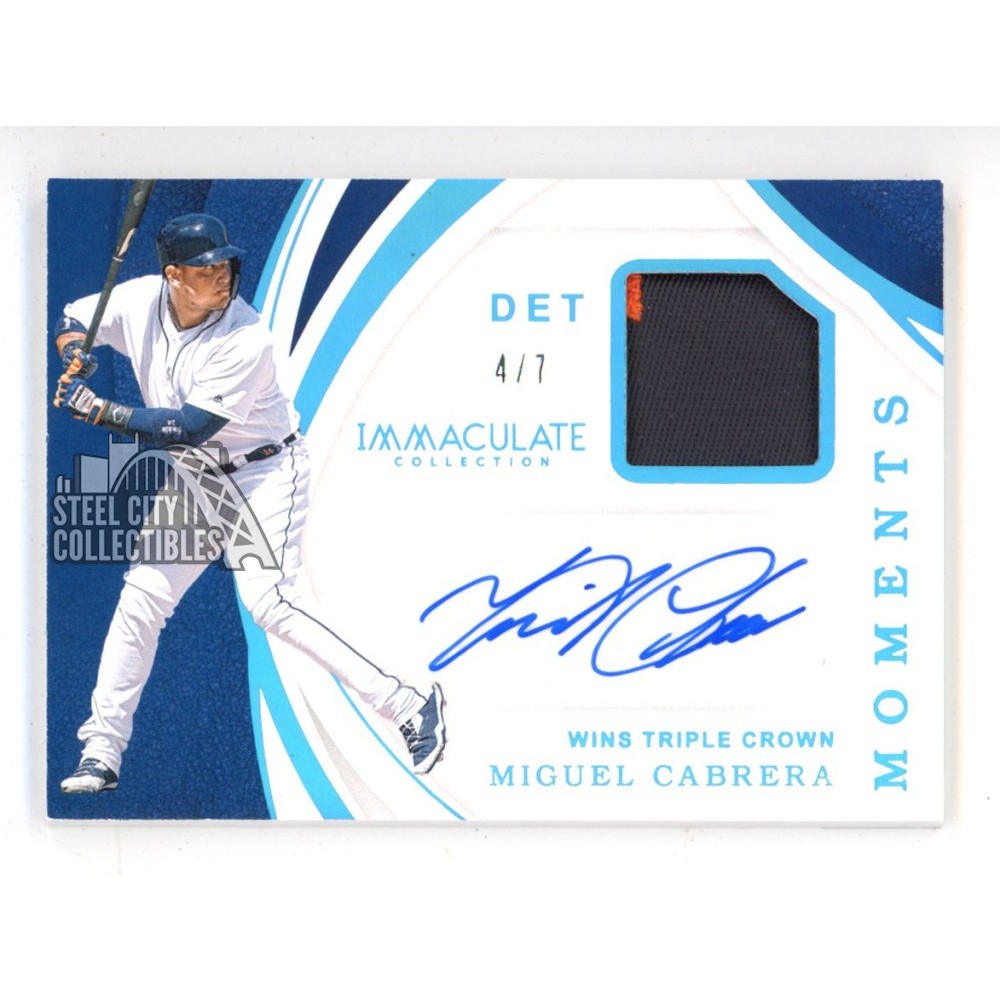 Miguel Cabrera 2019 Panini Immaculate Autograph Jersey Card #MO-MC 4/7 | Steel City Collectibles