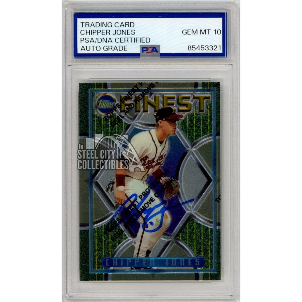 Chipper Jones 1995 Topps Finest Autograph Card #221 PSA/DNA 10 | Steel ...