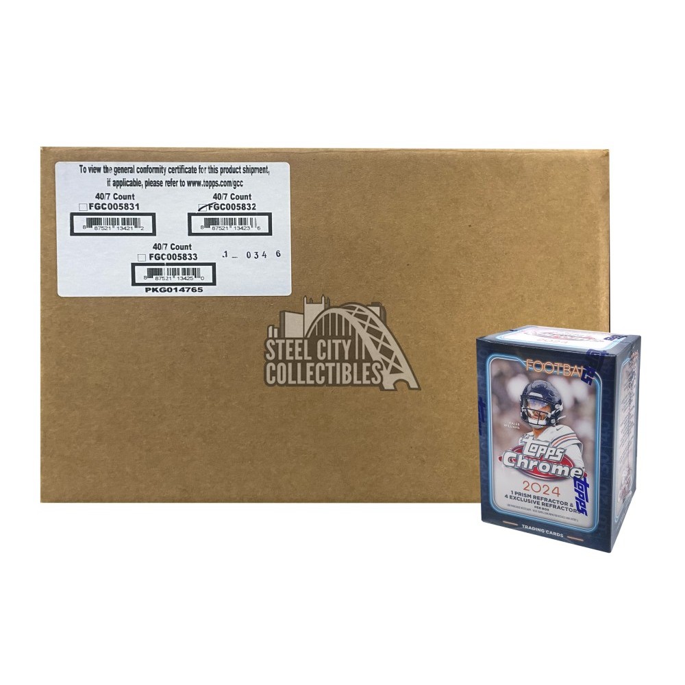 2024 Topps Chrome Football Blaster 40-Box Case | Steel City Collectibles