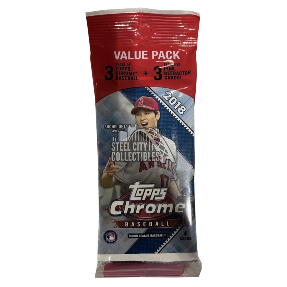 2018 Topps Chrome Baseball Value Pack (3 Pink Cards) | Steel City ...